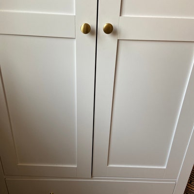 Brushed Brass Cupboard Handles & Knobs Kitchen Minimal Cabinets Door ...