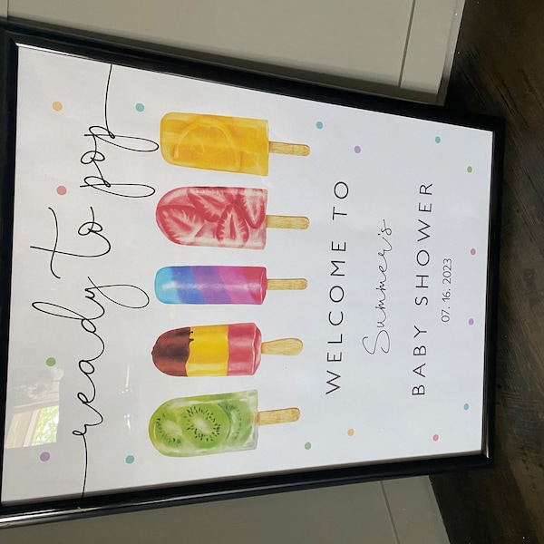 Summer Baby Shower Welcome Sign, Popsicle Ice Pop (editable Digital ...