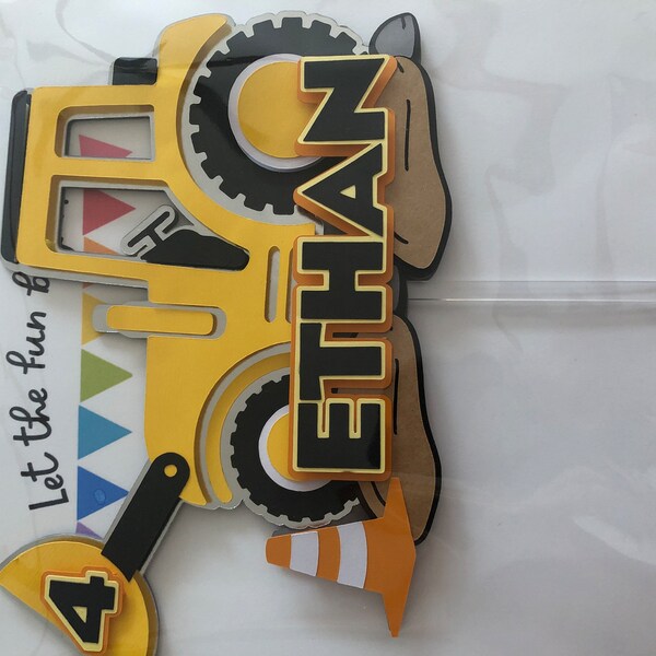 Front Loader Cake Topper, Construction Birthday Party, Boy Party, - Etsy