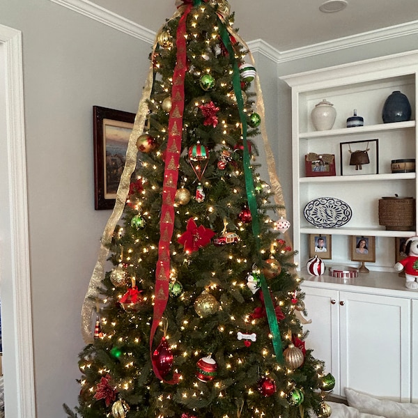 Copper and Gold Christmas Tree Topper Bow Autumn Tree Topper Bow ...