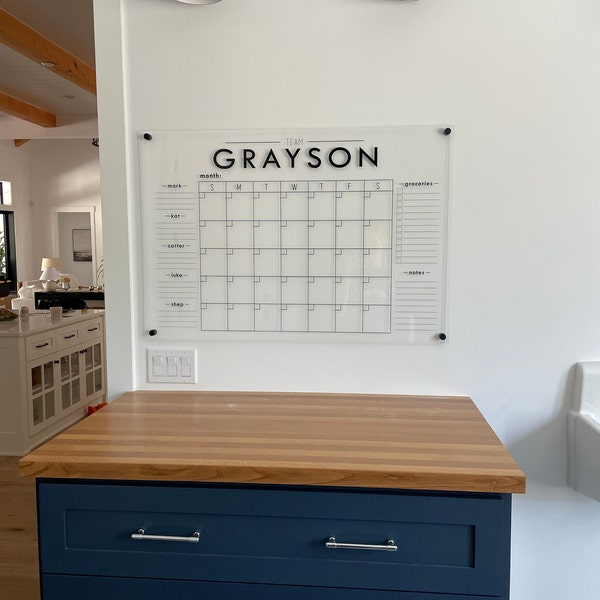 Custom Acrylic Calendar W/ Notes Box, Priorities Box, and Reminders Box ...