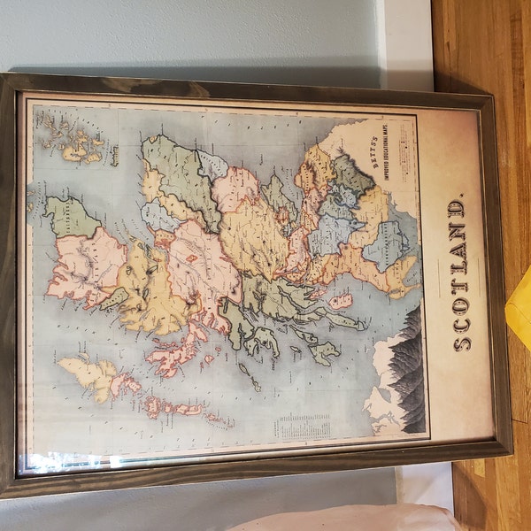 Historic Scottish Map | 1852 | Antique Wall Art | Home Decor | Scottish ...