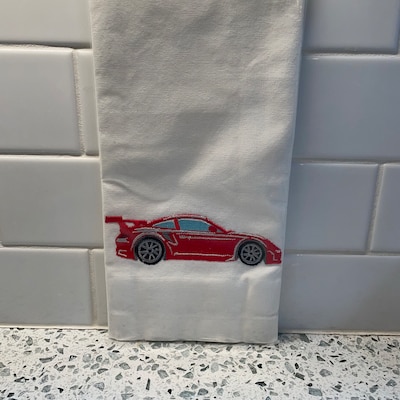 Porsche 911 Car Towel Embroidered Towel Sports Car Towel Black Sports ...