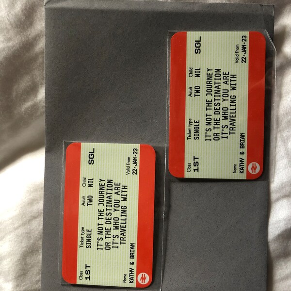 Personalised Train Ticket Wallet Insert, Personalised Train Ticket ...