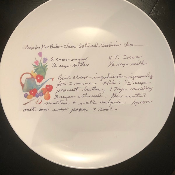 Family Recipe Plate, Custom Recipe Plate, Handwritten Recipe on Dish ...