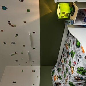 Pixel Block Square Wall Sticker Minecraft Inspired Sticker Gamer Wall ...