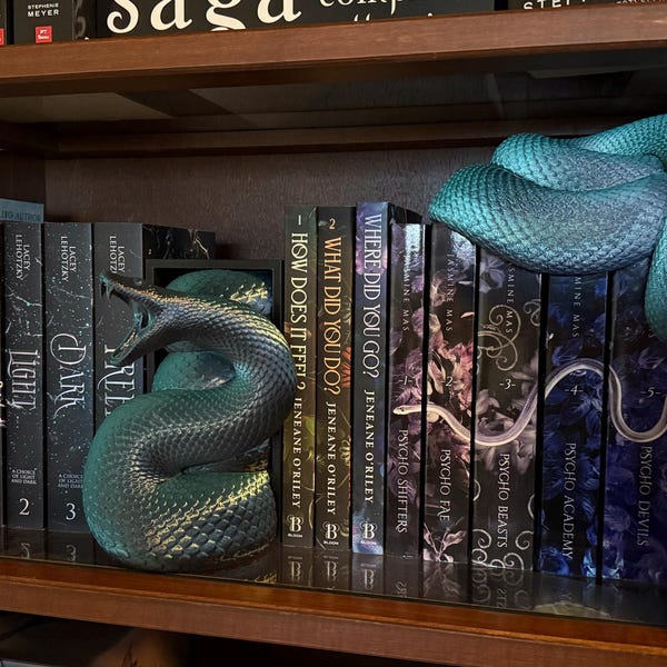 Snake Book Nook - Two-part Head and Tail Design for Bookshelves - Etsy