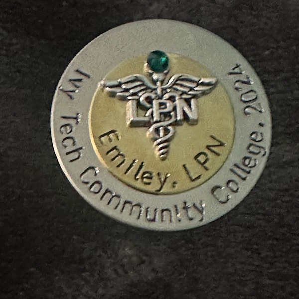 Personalized Nursing Pin/customized Nurse Pin/lpn BSN RN Nurse Pin ...