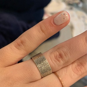 Custom Fingerprint Ring Actual Fingerprint Band - Etsy