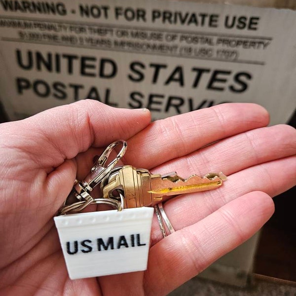 Mini Postal Tub Keychain: 3D Printed Mail Carrier Gift - Etsy
