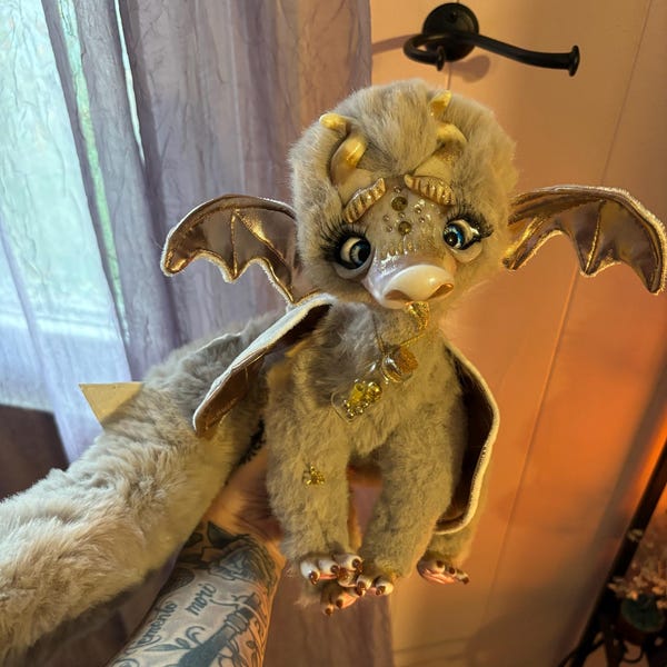 Cat Kitten White Fantasy Magical Doll Creature Ooak Toy Plush Animals ...