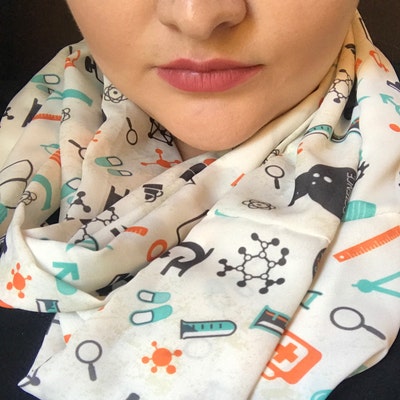 Science Scarf Dna Gifts Infinity Scarf Chemistry Scarf Science - Etsy
