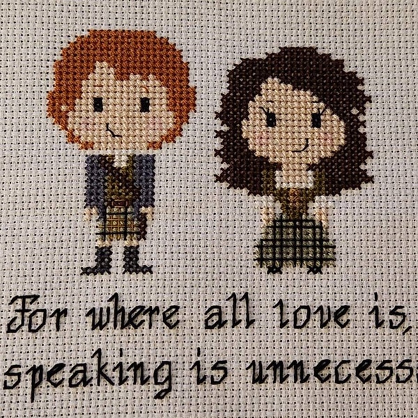 Outlander Inspired Cross Stitch Pattern - Jamie Claire Fraser Cross ...