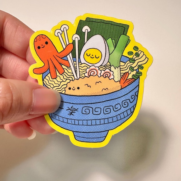 Japanese Ramen Vinyl Sticker - Asian Noodle Soup Bowl Instant Miso Soy ...