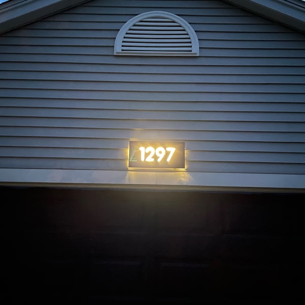Lighted Address Sign, Address Plaque, Large Modern Personalized Marker ...