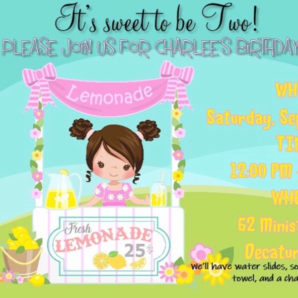 Pink Lemonade Stand Clipart. Cute Spring Summer Birthday Graphics ...