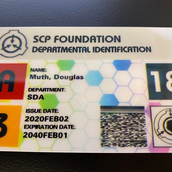 SCP Foundation Departmental ID Card / Badge - Customized With Your ...