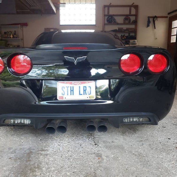 C6 Corvette Flag Emblem Overlay Decal Black Carbon Fiber - Etsy