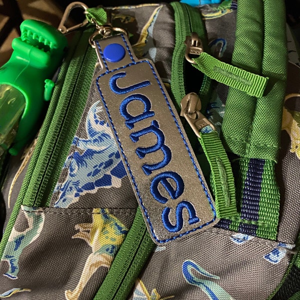 Personalized Name Tag, School Backpack Tag, Sports Bag Snap Tab, Lunch ...