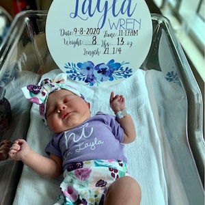 Baby Birth Stat Plaque Personalized Birth Announcement Sign Printed ...
