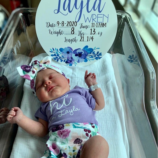 Baby Birth Stat Plaque | Personalized Birth Announcement Sign | Printed ...