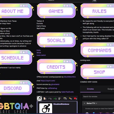 Twitch Animated Rainbow Webcam Border Frame / Stream Graphics / Kawaii ...