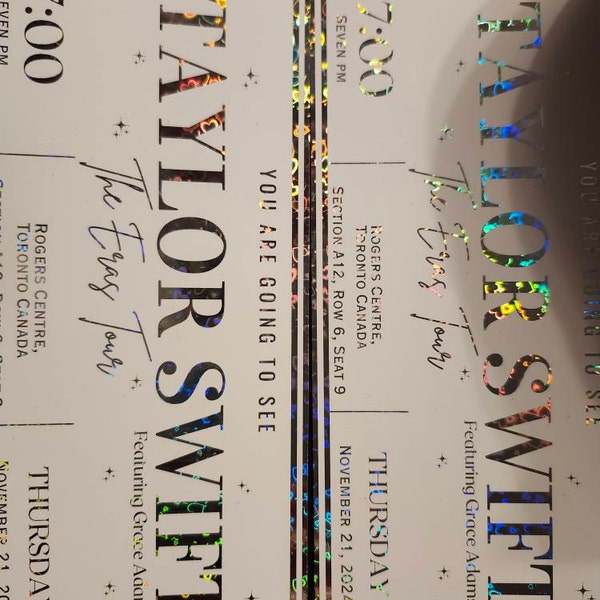 Personalised Foiled Golden Ticket, Custom Event Ticket, Theatre Ticket ...