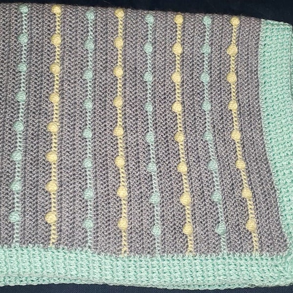 Crochet Bobble Lines Baby Blanket Pattern - Etsy