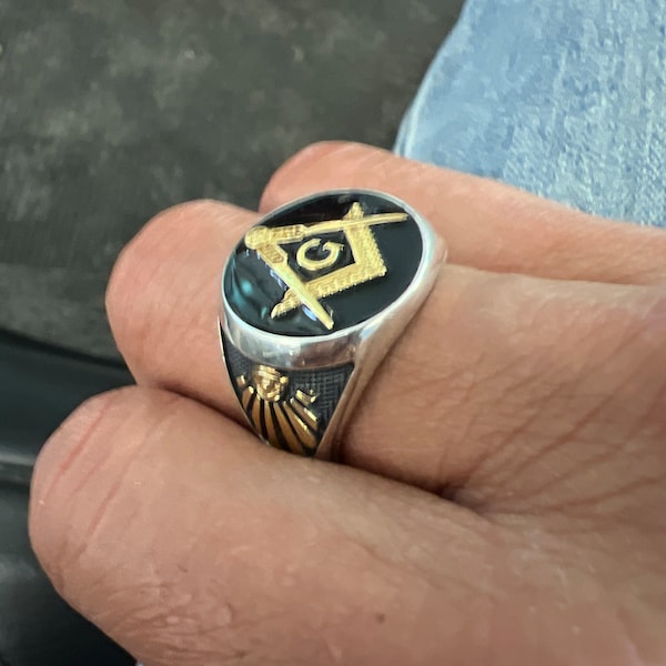Masonic Ring Signet Ring Master Mason Freemason Jewelry Gift ...