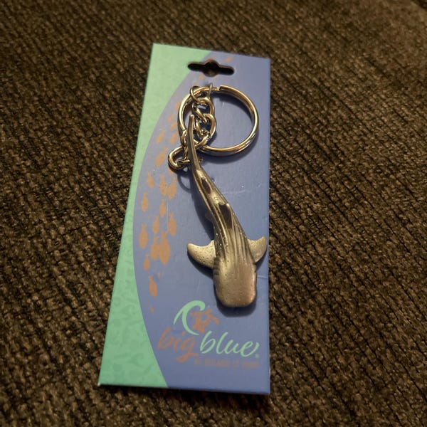 Pewter Whale Shark Keychain: Ocean Lover Gift - Etsy