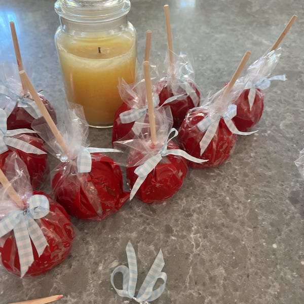 Red Pearlized Candy Apples- 12 per Set/ 1 Dozen - Etsy