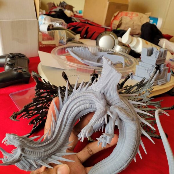 Heavenly Ophidian Miniature Serpent Dragon DND Pathfinder Tabletop RPG ...