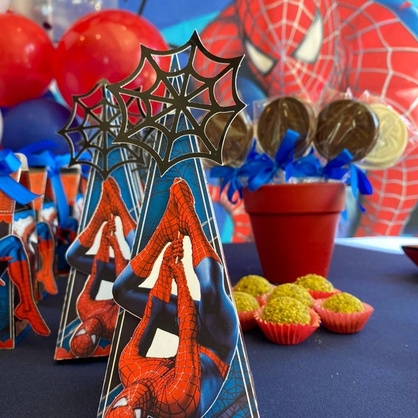 Spider Man Favor Box, Party Supplies, Spiderman Birthday Decor, Baby ...