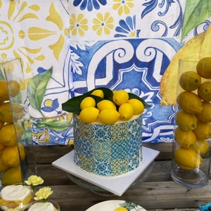 Positano Italy Tile Pattern Edible Image Sheet Cake Topper or - Etsy