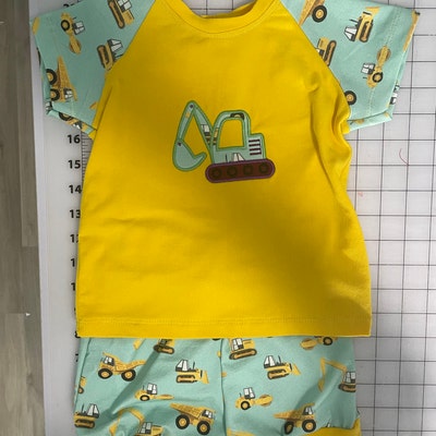 Digger Applique,excavator Applique,excavator Embroidery,boys Shirt ...