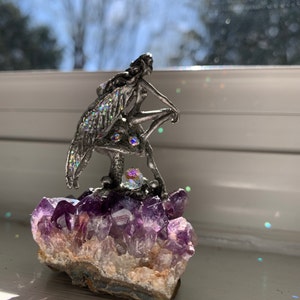 Pewter PHOENIX Rising From Flames With Red Crystal Accents - Etsy