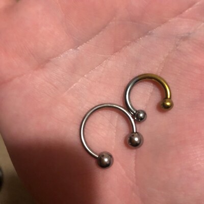 HALF GOLD / SILVER 4G, 5G, 6G, 7G, 8G, 10G, or 12G Anodized Astm F136 ...