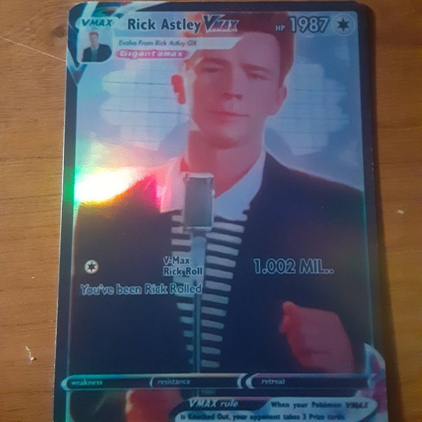 Rick Astley Rick Roll Rickroll Gx Ex Vmax V Card Orica Holographic ...