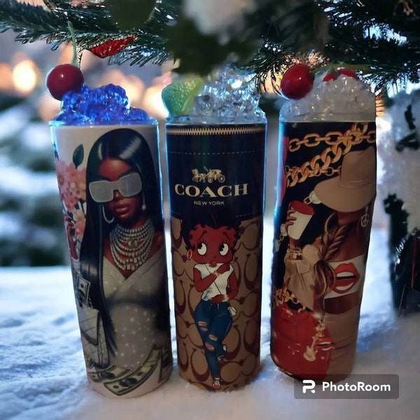 Digital Glam Lady 20oz Tumbler Wrap - PNG Sublimation Chain 300 Dpi - Etsy