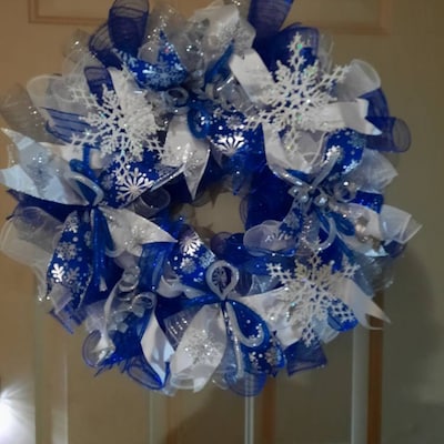 36 Frozen Snowflake Deco Mesh Arrangement/frozen - Etsy