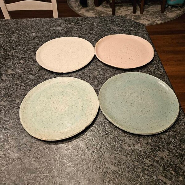 12pc Plates & Bowls Set,rustic Pottery Plates, Very Rustic, Set for 4 ...