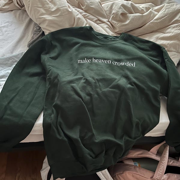 Make Heaven Crowded Embroidered Sweatshirt, Christian Embroidery Hoodie ...