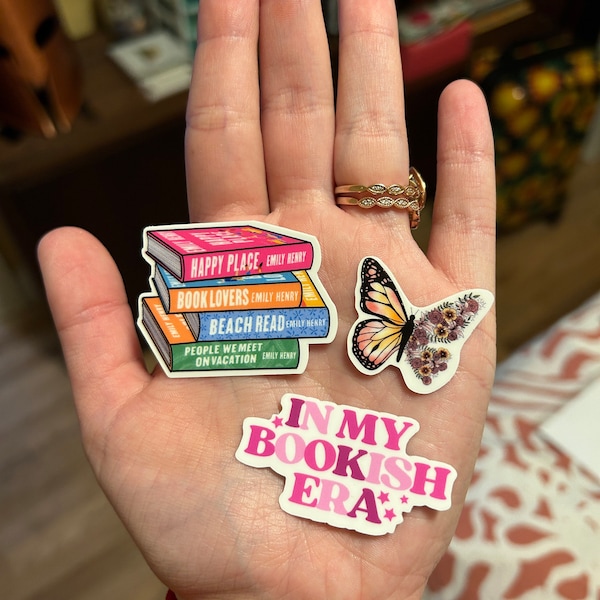Happy Place Book Stack Sticker - Etsy