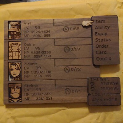 Custom Wooden Final Fantasy 9 Menu Screen With Characters You Can Pick ...