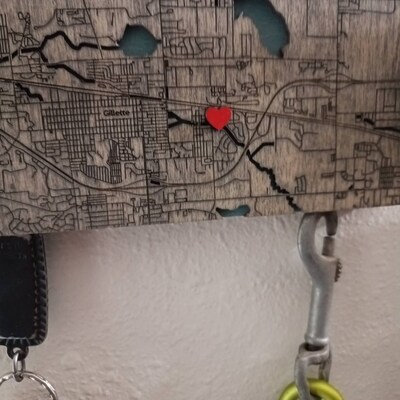 Personalised Map Location Key Holder for Wall, Custom Magnetic Key ...