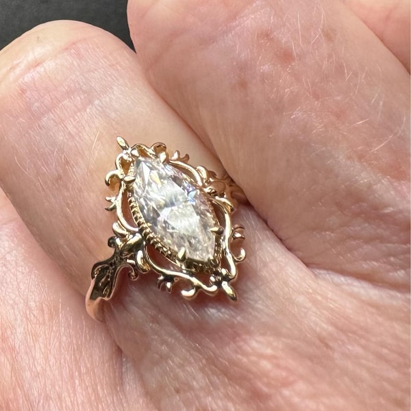 Cottagecore Grape Leaf Silver Couple Ring ,organic Floral Eternity ...