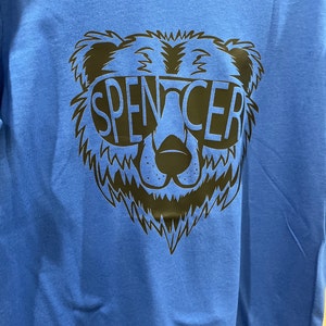 Custom School Grizzly Bear T-shirt, Personalized School Mascot Shirts ...