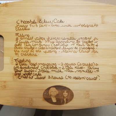 Custom Laser Engraved Cutting Board With a Handwritten Recipe - Etsy