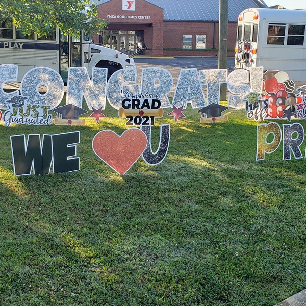 We Love Our Teachers - Staff Appreciation - Red/black Sequins EZ Set - Yard Sign Set - Etsy