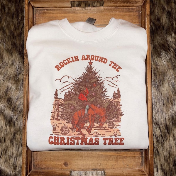 Rockin' Around Christmas Tree Cowboy PNG | Western Holiday Digital ...